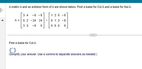 Solved A matrix A and an echelon form of A are shown below. | Chegg.com