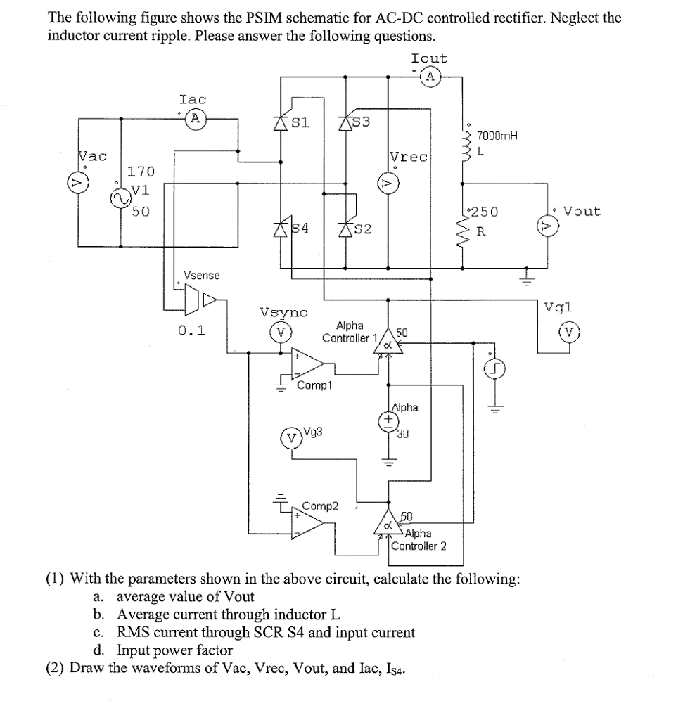 The following figure shows the PSIM schematic for | Chegg.com