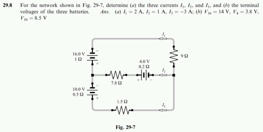Solved 29.8 For the network shown in Fig. 29-7, determine | Chegg.com