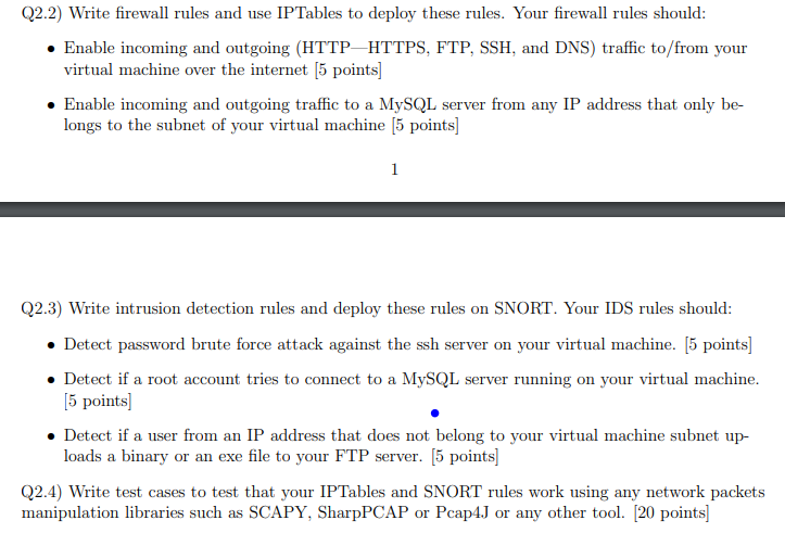Solved Q2.2) Write firewall rules and use IP Tables to | Chegg.com
