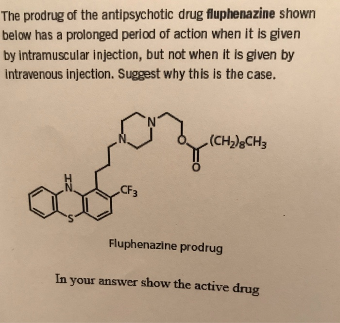 Solved The prodrug of the antipsychotic drug fluphenazine | Chegg.com