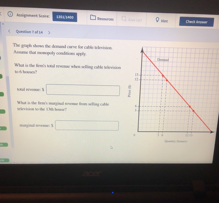 Solved ⓘ Assignment Score: 1351/1400 Resources Hint Check | Chegg.com