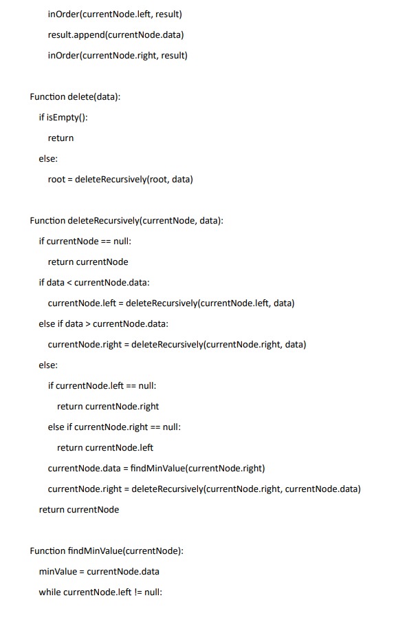 Solved inOrder(currentNode.left, result) | Chegg.com