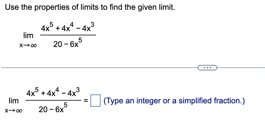 Solved Use the properties of limits to find the given | Chegg.com