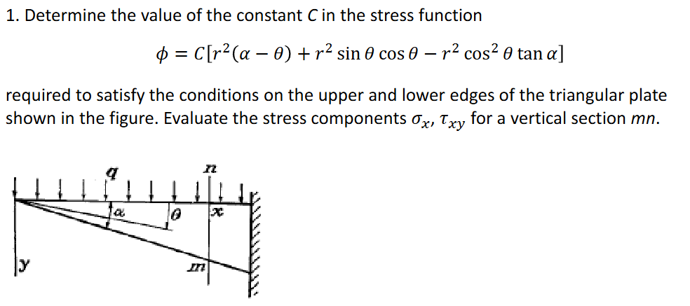 Solved Determine the value of ﻿the constant C in ﻿the stress | Chegg.com