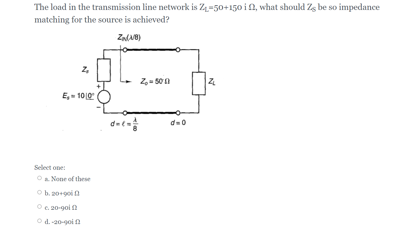 Solved The load in the transmission line network is | Chegg.com