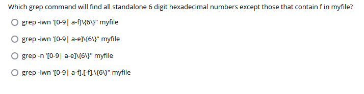 Solved Which grep command will find all lines of myfile | Chegg.com