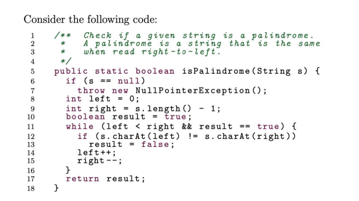 Solved Consider the following code: /** Check if a given | Chegg.com