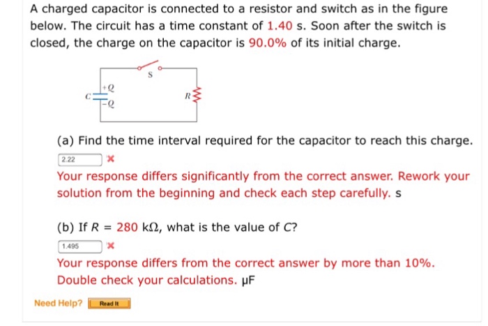 Solved A charged capacitor is connected to a resistor and | Chegg.com