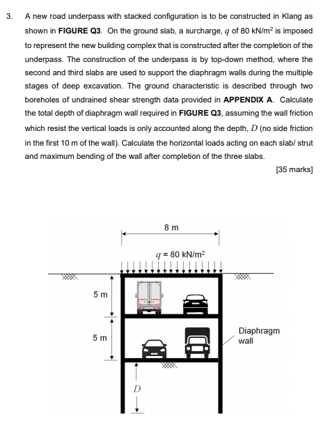 3. A new road underpass with stacked configuration is | Chegg.com