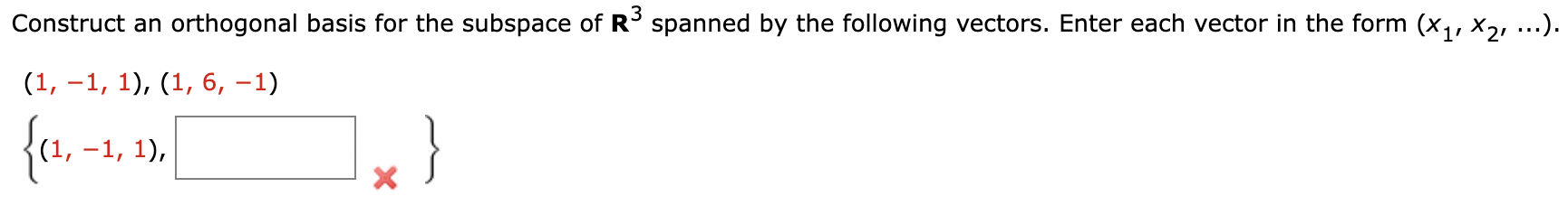 Solved Construct an orthogonal basis for the subspace of R3 | Chegg.com