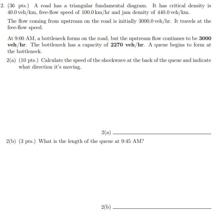 Solved 2. (36 pts.) A road has a triangular fundamental | Chegg.com