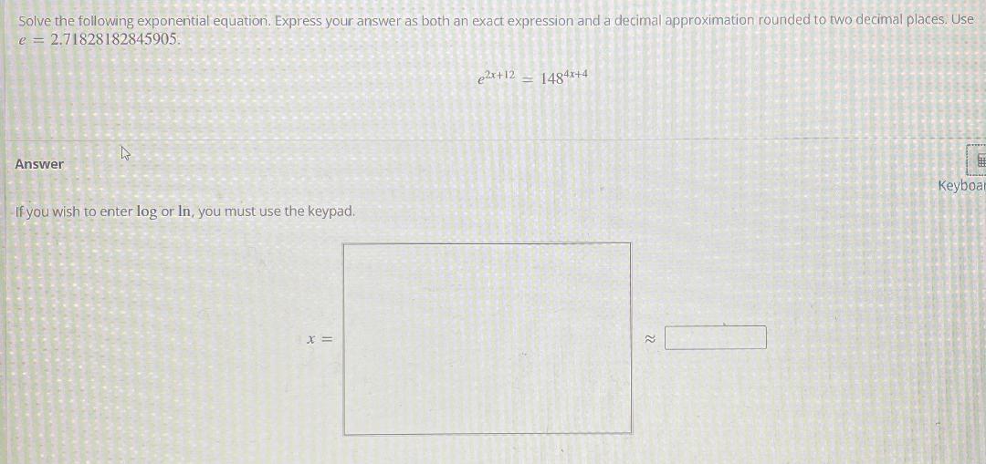 Solved Solve the following exponential equation. Express | Chegg.com