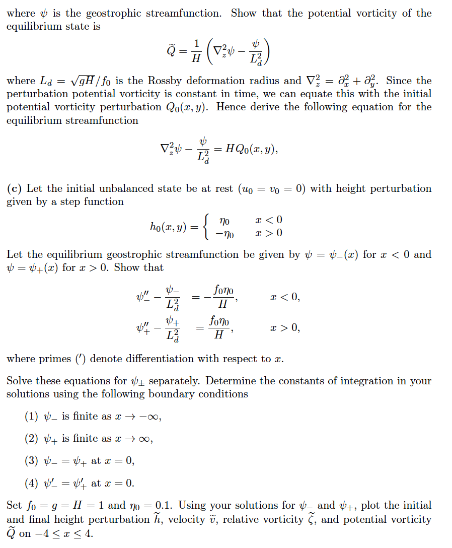 1. Geostrophic adjustment = As we have seen, | Chegg.com