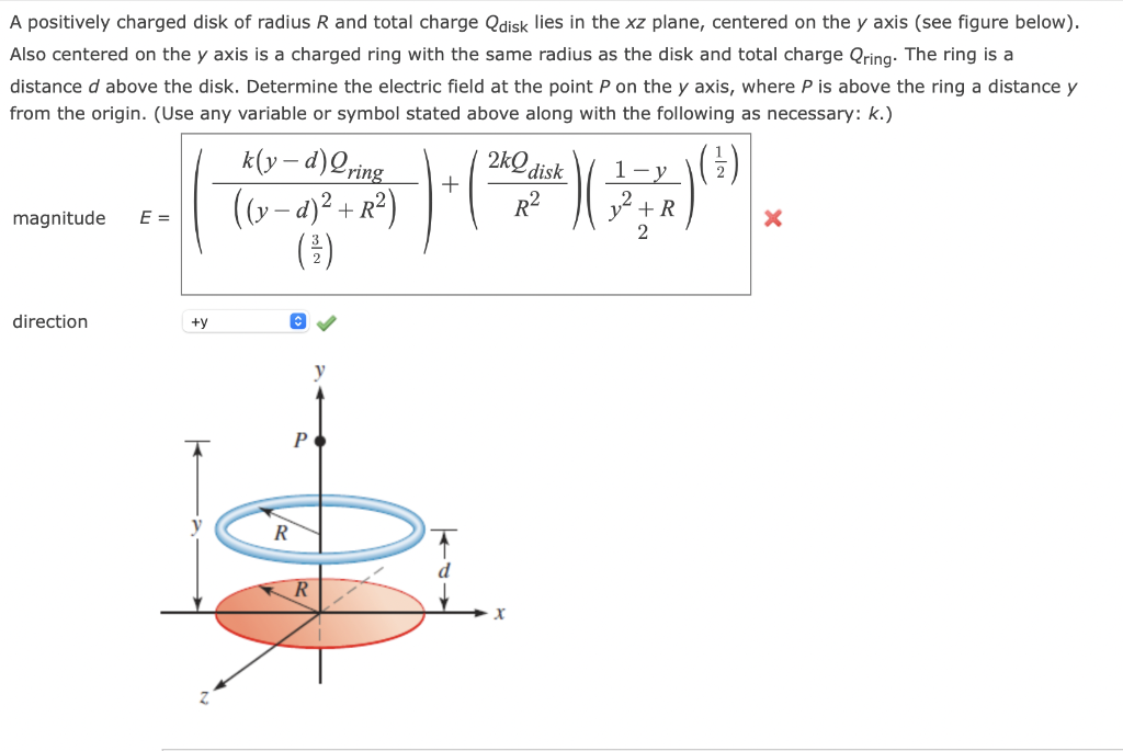 Solved A positively charged disk of radius R and total | Chegg.com