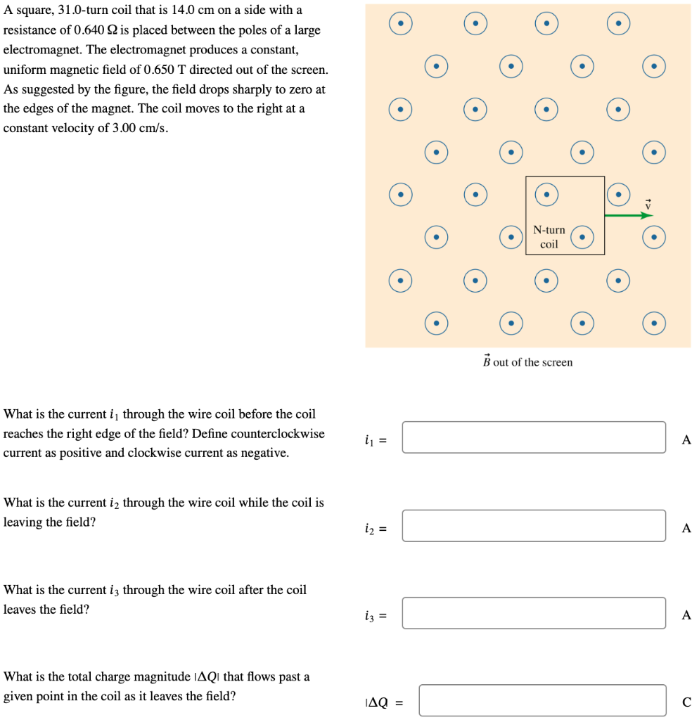 Solved A square, 31.0 -turn coil that is 14.0 cm on a side | Chegg.com
