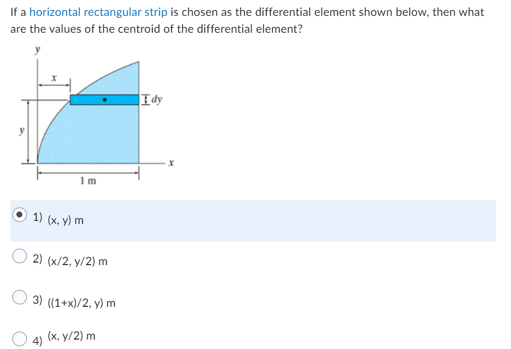 If a horizontal rectangular strip is chosen as the | Chegg.com