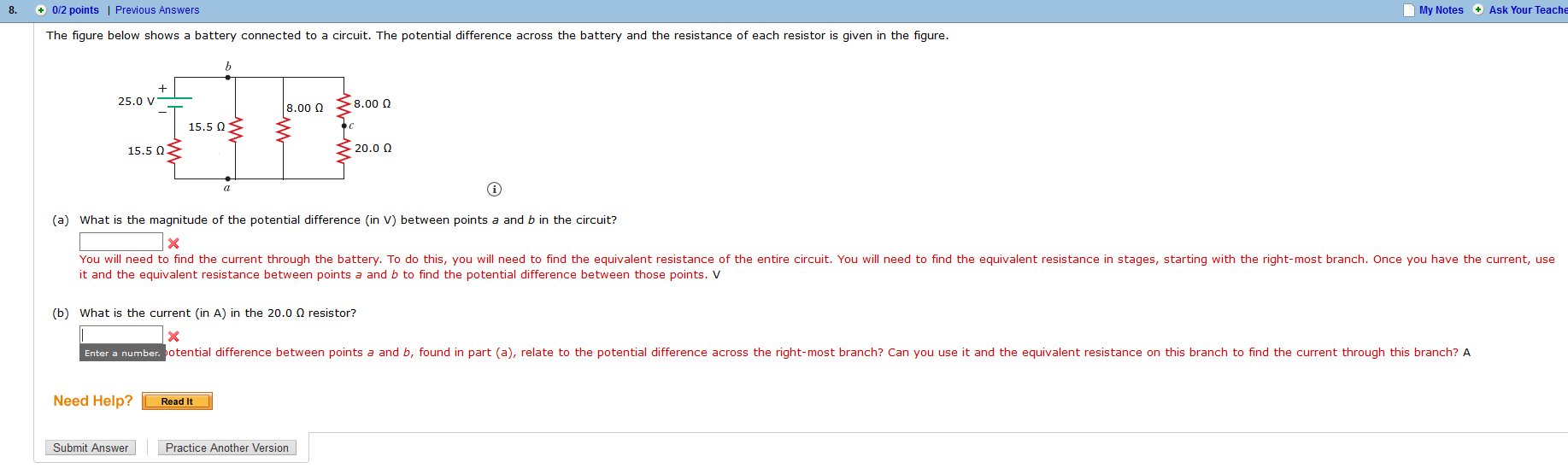 Solved 8 My Notes Ask Your Teache 0 2 Points Previous