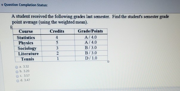 Solved Question Completion Status: A student received the | Chegg.com