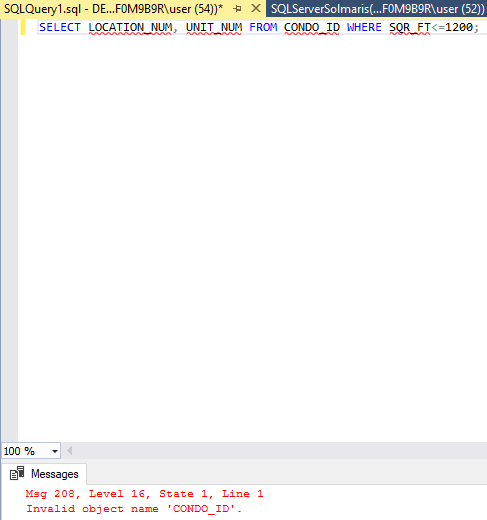 Solved SQL Query1.sql - DE...FOM9B9R\user (54))* + SQL | Chegg.com