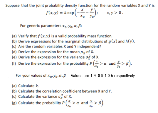 Solved Suppose that the joint probability density function | Chegg.com