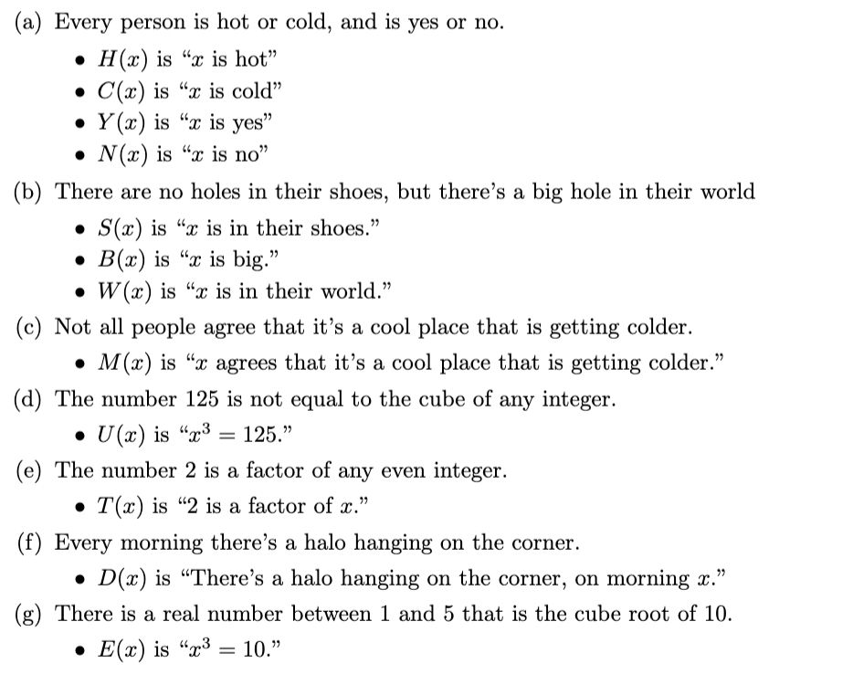 Solved (30 points, 3 points each) Quantify the Numbers For | Chegg.com