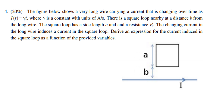 Solved 4. (20%) The figure below shows a very-long wire | Chegg.com