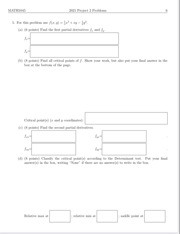 Solved MATH1015 2021 Project 2 Problems 6 5. For this | Chegg.com