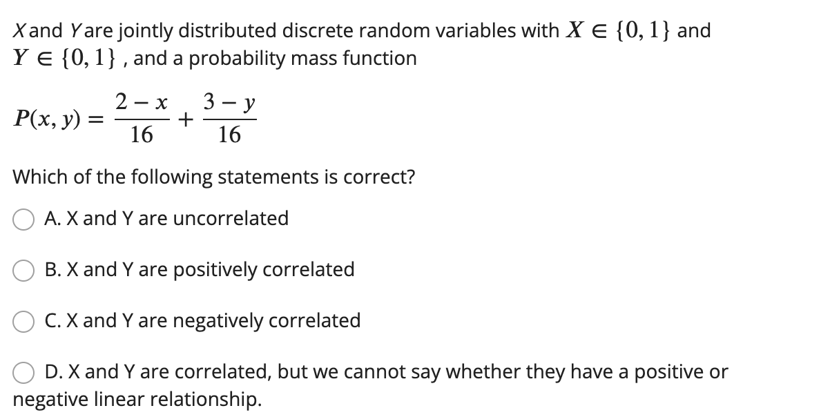 Solved Xand Yare jointly distributed discrete random | Chegg.com