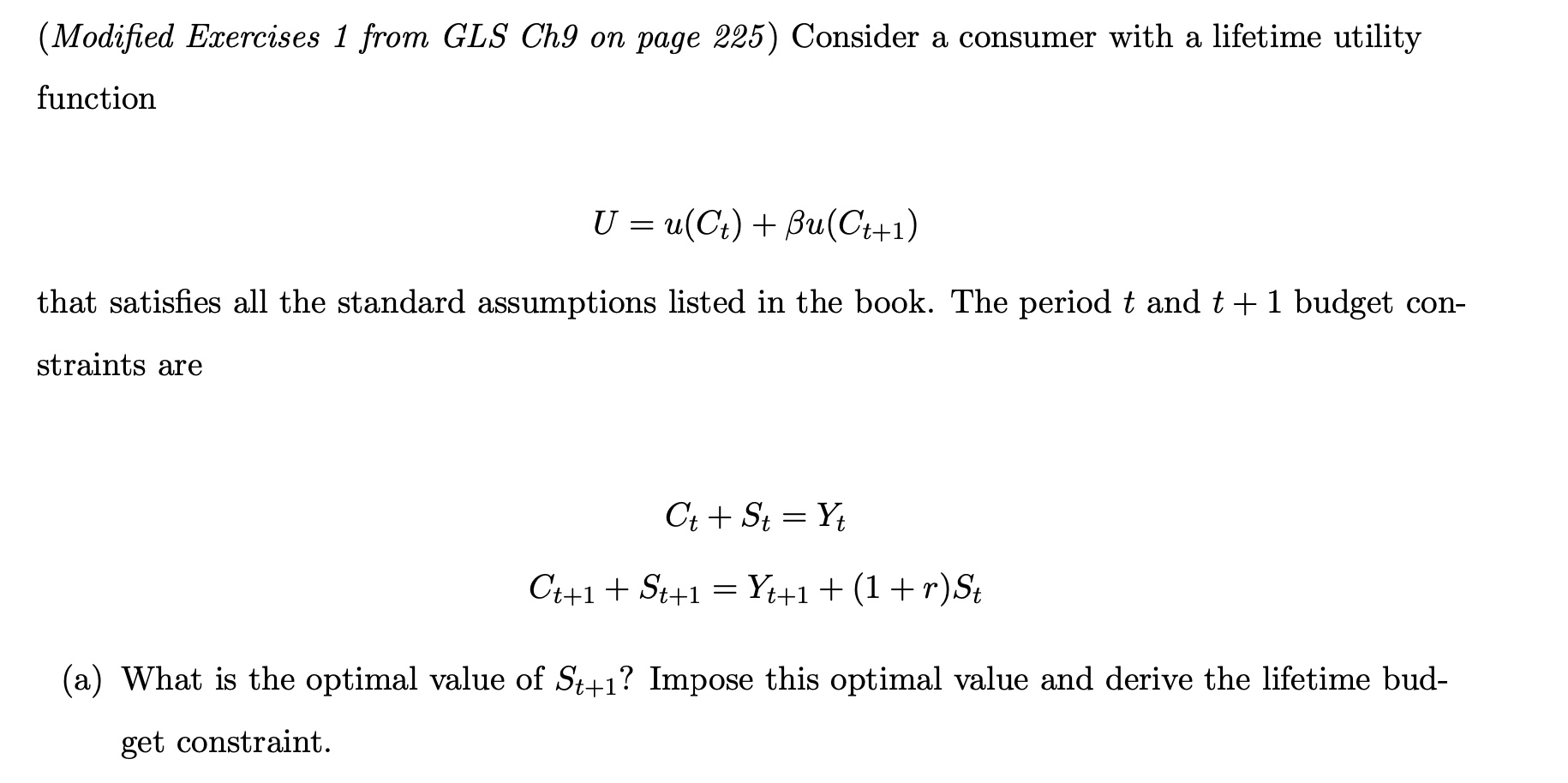 Solved (Modified Exercises 1 ﻿from GLS Ch9 ﻿on page 225) | Chegg.com