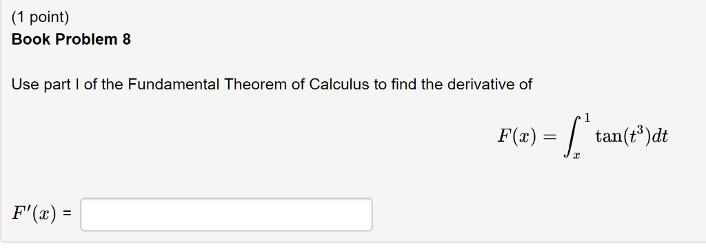 Solved (1 point) Book Problem 5 Use part I of the | Chegg.com