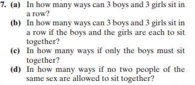 Solved 7. (a) In how many ways can 3 boys and 3 girls sit in | Chegg.com