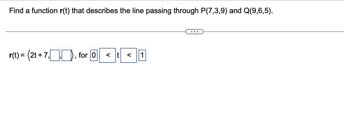 Solved Find a function r(t) that describes the line passing | Chegg.com
