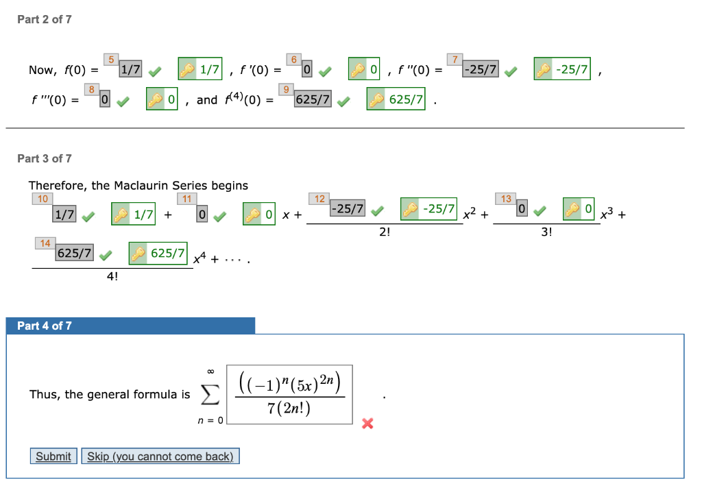 Solved Tutorial Exercise Find the Maclaurin series for f(x) | Chegg.com