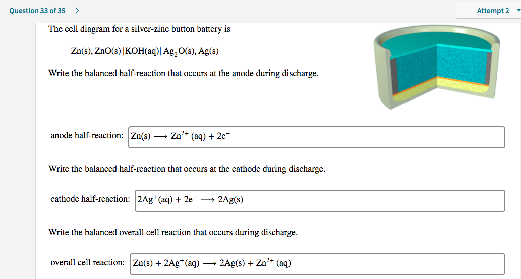 Solved Question 29 of 35 > Attempt 1 Write the net cell | Chegg.com
