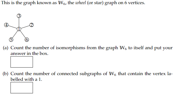 Solved This is the graph known as W6, the wheel (or star) | Chegg.com