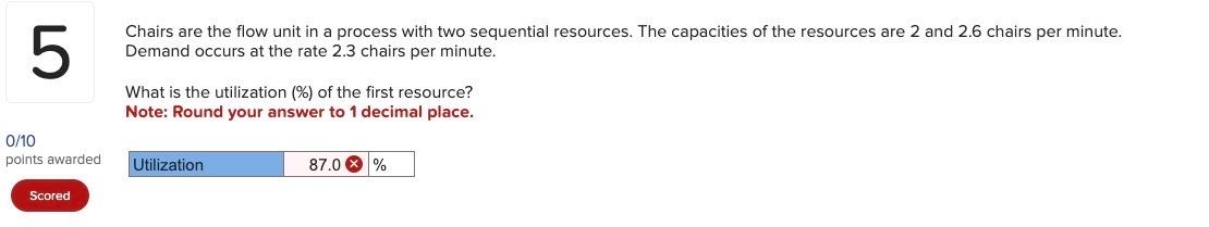 Solved Chairs are the flow unit in a process with two | Chegg.com