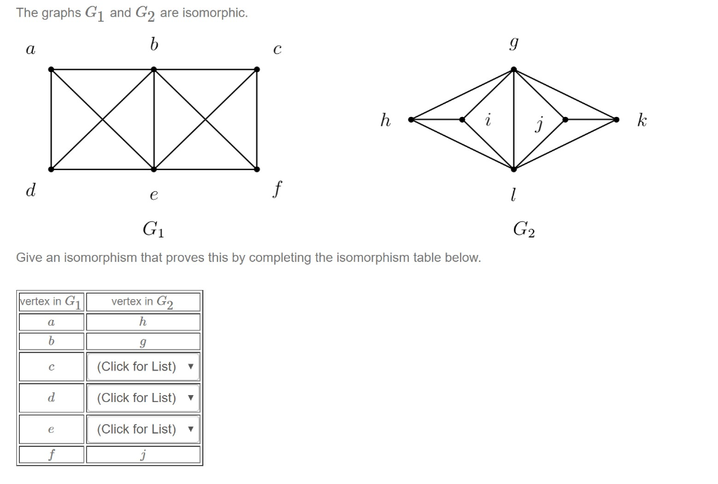 Solved The graphs G1 and G2 are isomorphic. G2 Give an | Chegg.com