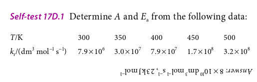 Solved Self-test 17D.1 Determine A and E. from the following | Chegg.com