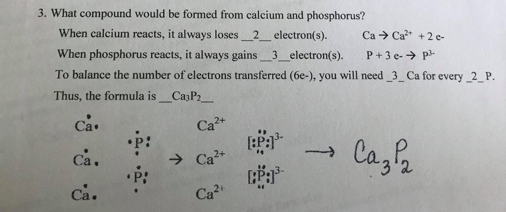 Solved 3. What compound would be formed from calcium and | Chegg.com