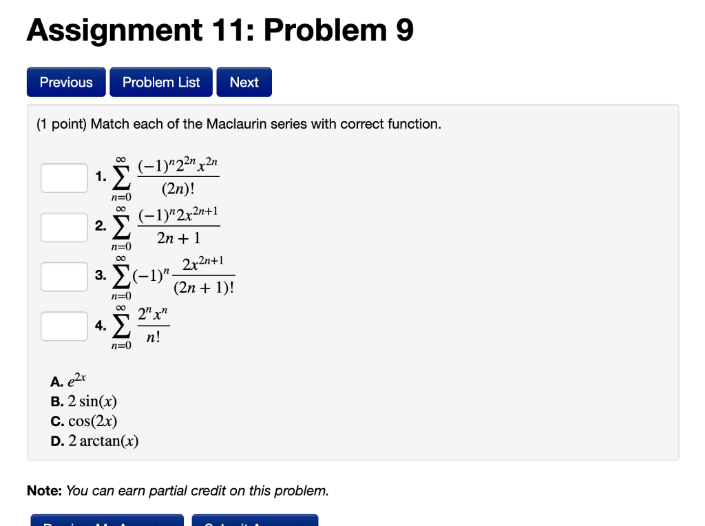 Solved Assignment 11: Problem 9 Previous Problem List Next | Chegg.com