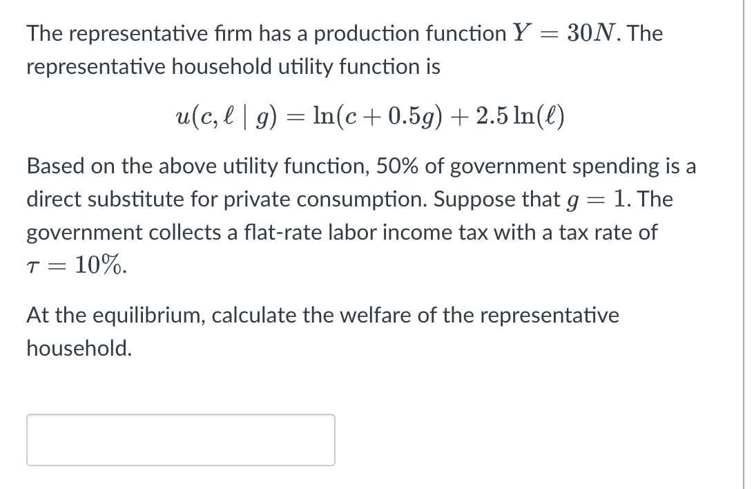 Solved The representative firm has a production function | Chegg.com