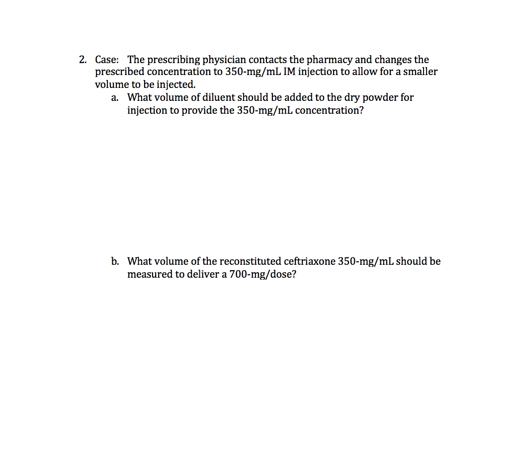 Solved Preparation #5: Formula (Reconstitution for IM | Chegg.com
