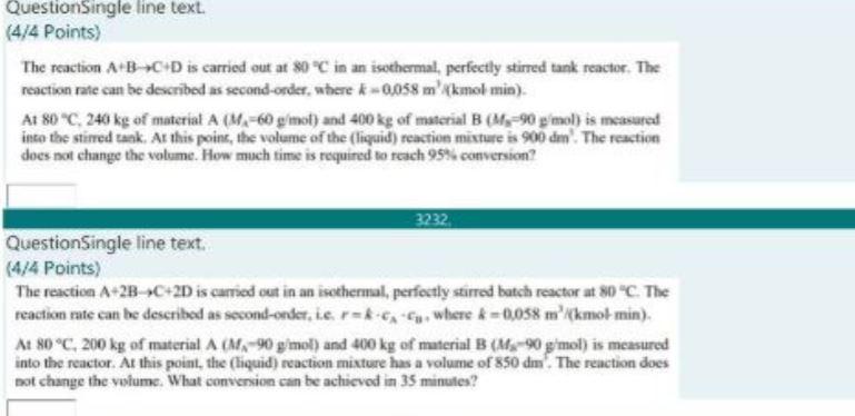 Solved First Order Reversible Liquid Reaction Apr Ca 0 5