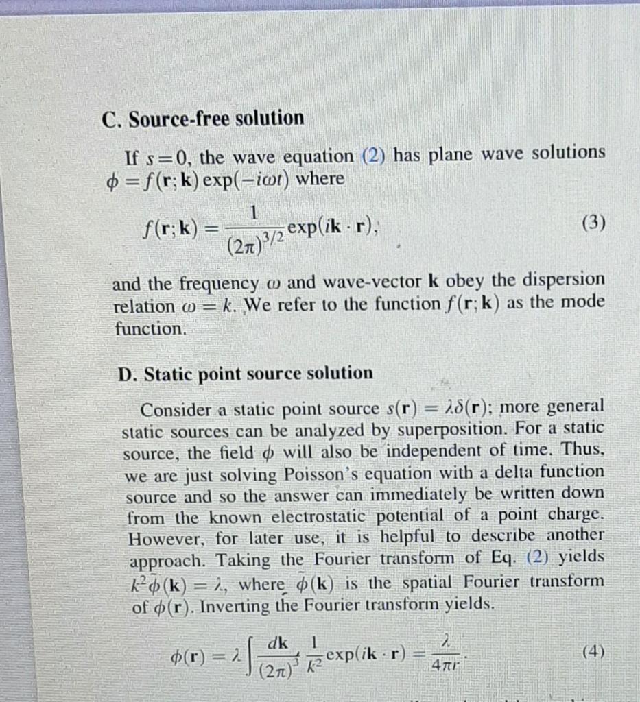Solved B. The wave equation A scalar wave propagating in | Chegg.com