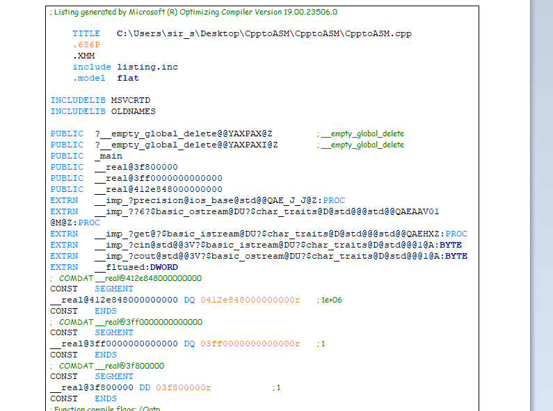 Solved ; Function compile flags: / Ogtp ;16 : float inc | Chegg.com