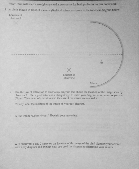 Solved Note: You will need a straightedge and a protractor | Chegg.com