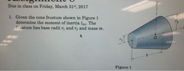 Solved Given the cone frustum shown in Figure 1 determine | Chegg.com