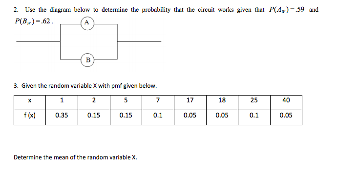 Solved 2. Use the diagram below to determine the probability | Chegg.com