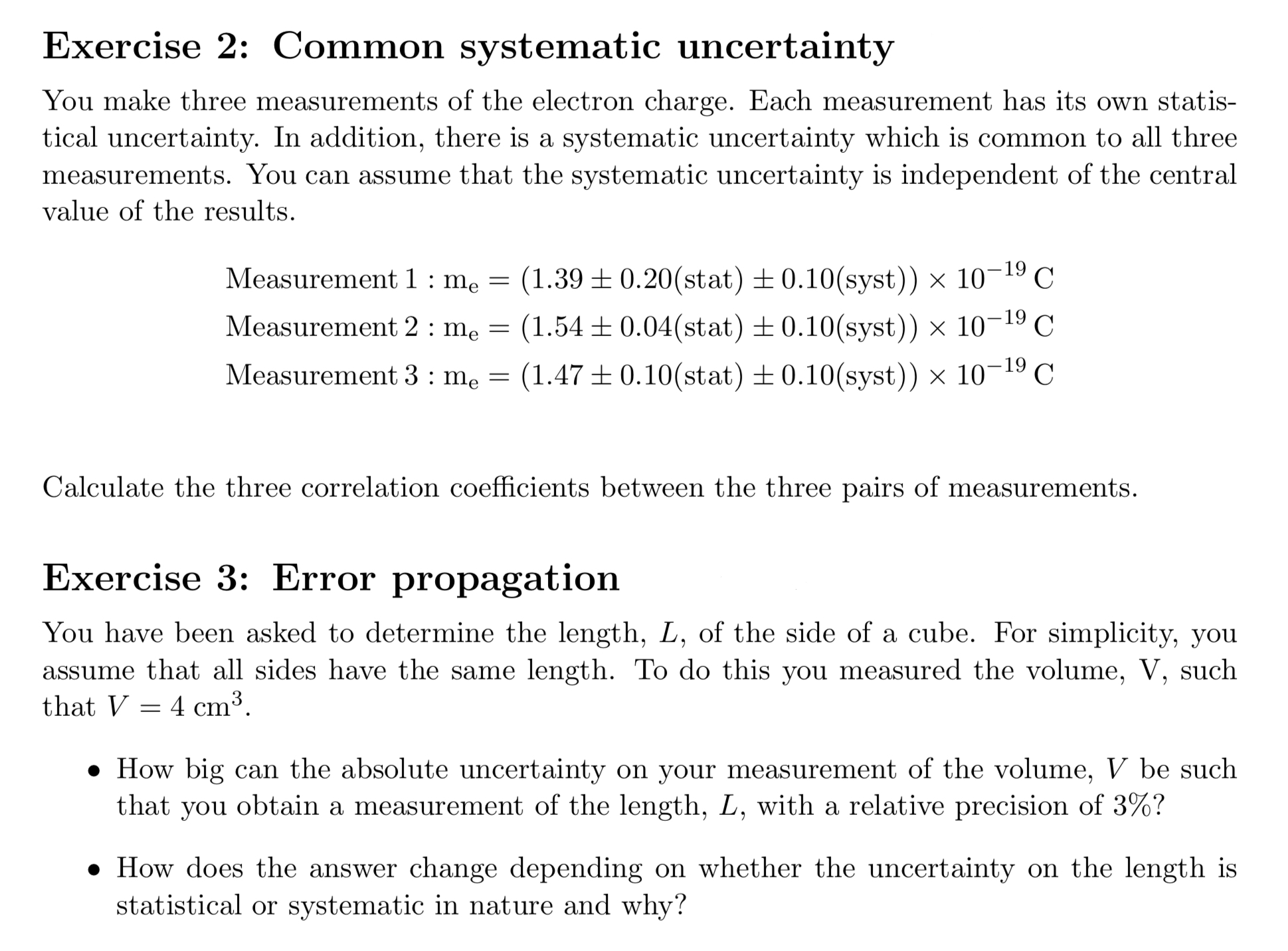 Solved Exercise 2: Common systematic uncertainty You make | Chegg.com